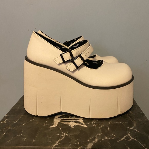 Demonia | Shoes | White Kera8 Demonias | Poshmark